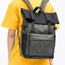 Faux Leather Waterproof Roll-top Backpack — More than a backpack