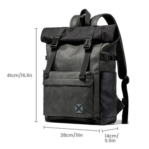 Faux Leather Waterproof Roll-top Backpack — More than a backpack